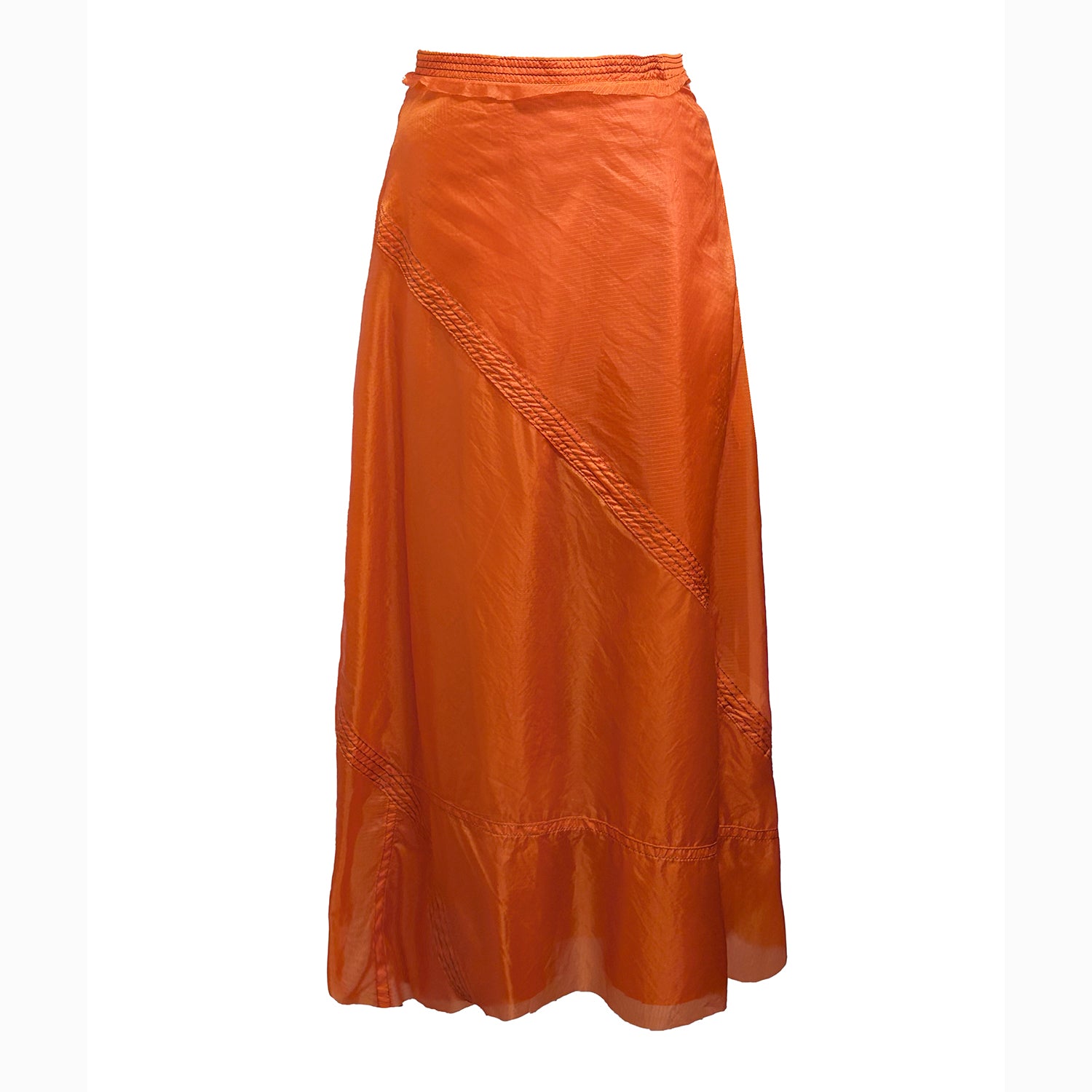 Hanna Midi Parachute Skirt-Orange